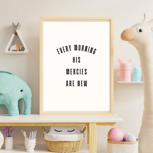 His Mercies Are New Wall Art, Christian Home Decor, Christian Modern ...