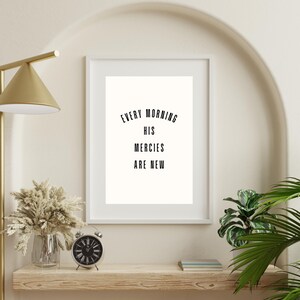 His Mercies Are New Wall Art, Christian Home Decor, Christian Modern ...