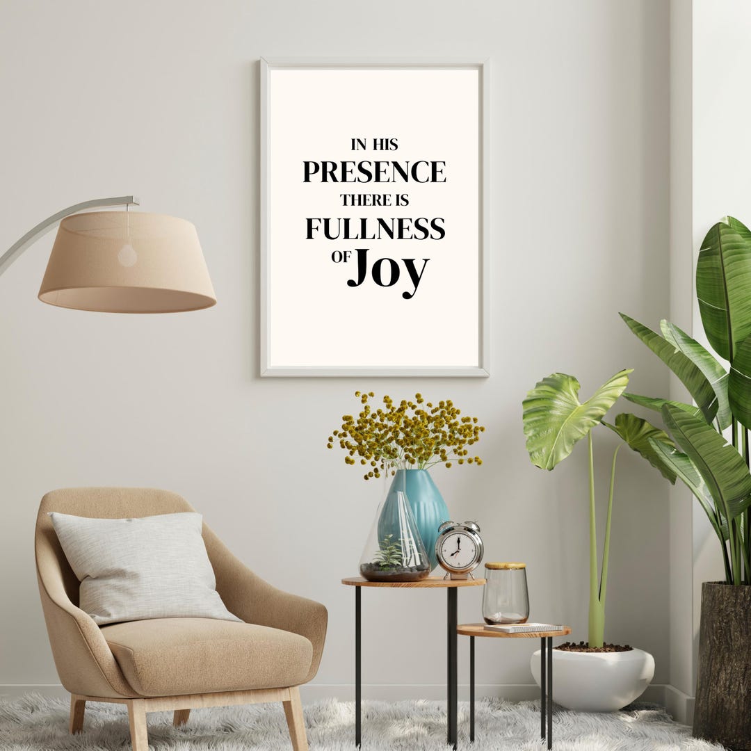 Fullness of Joy Wall Art, Christian Home Decor, Christian Modern Poster ...