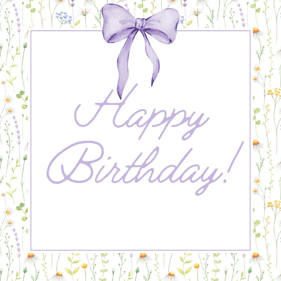 Printable & Editable Preppy Happy Birthday Gift Tags / Lavender Floral ...