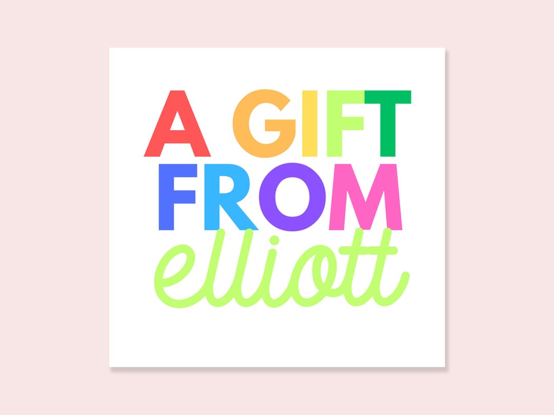 Editable Colorful Gift Tags / Simple & Sweet / Rainbow Gift Tag ...