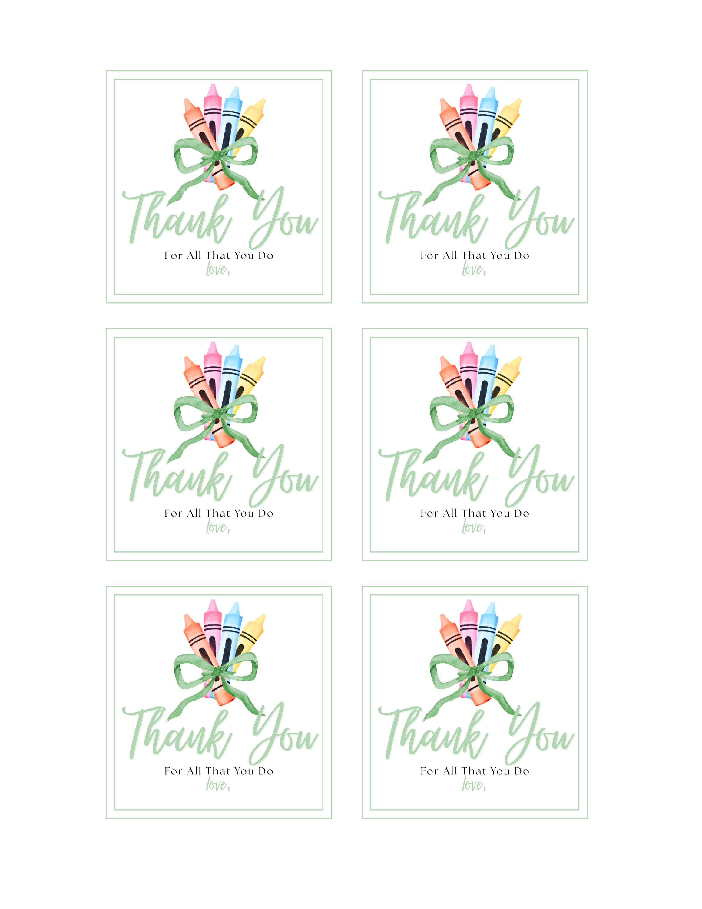 Printable Preppy Teacher's Appreciation Gift Tags / Watercolor ...