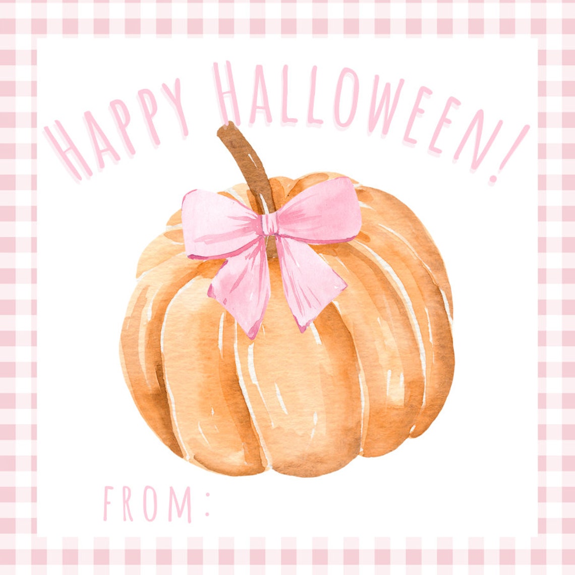 Printable Happy Halloween Gift Tags / Pink Watercolor / Digital ...