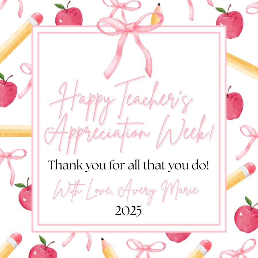 Printable Preppy Teacher's Appreciation Gift Tags | Watercolor ...