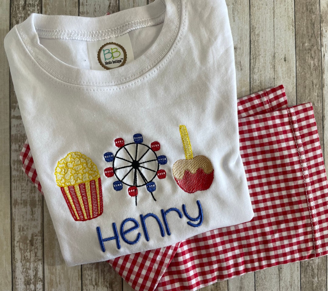 Popcorn Candy Apple Wheel Fair Food Trio Personalized - Etsy