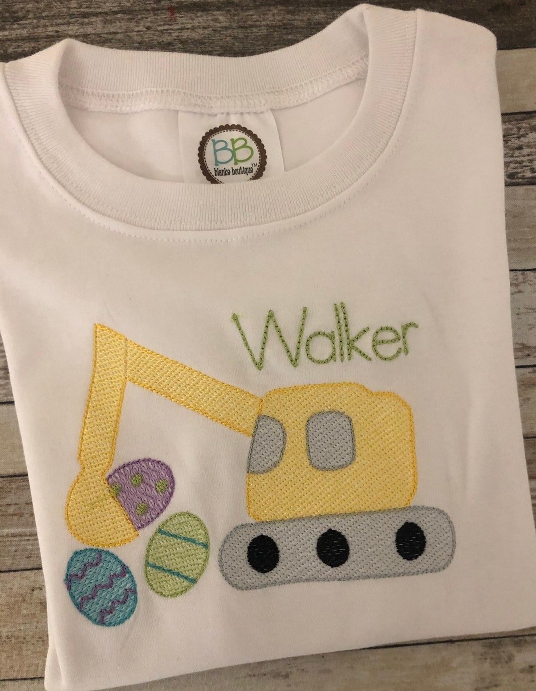 Excavator/digger W/easter Eggs Embroidered Children's - Etsy