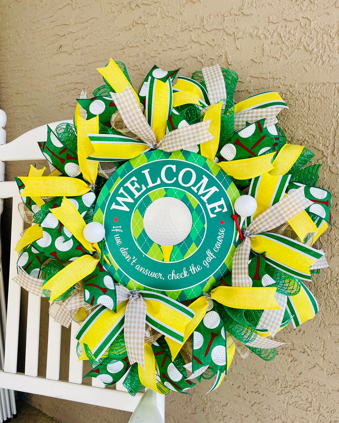 Golf Wreath, Golf Decor, Anytime Wreath, Masters Decor, Golfer Gift ...