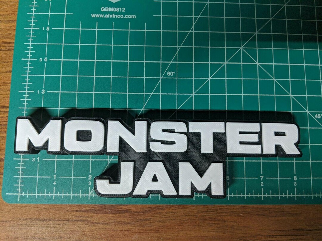 Monster Jam Truck 3D Printed Art Logo Shelf Desk Stand Display - Etsy