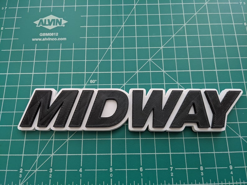MIDWAY Logo 3D Printed Wall Display Sign 2 Color Many Colors - Etsy