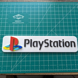 Playstation Video Game Logo Sign 3D Printed Art Shelf Display Color ...