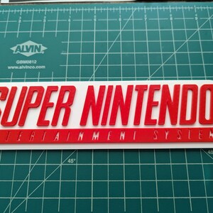 SNES Super Nintendo 3D Printed Logo Art Display Shelf Stand Wall Mount ...