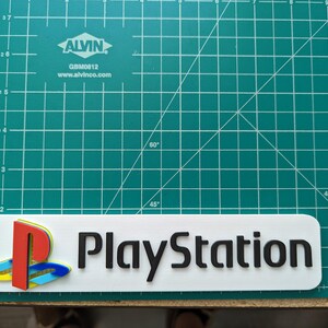 Playstation Video Game Logo Sign 3D Printed Art Shelf Display Color ...