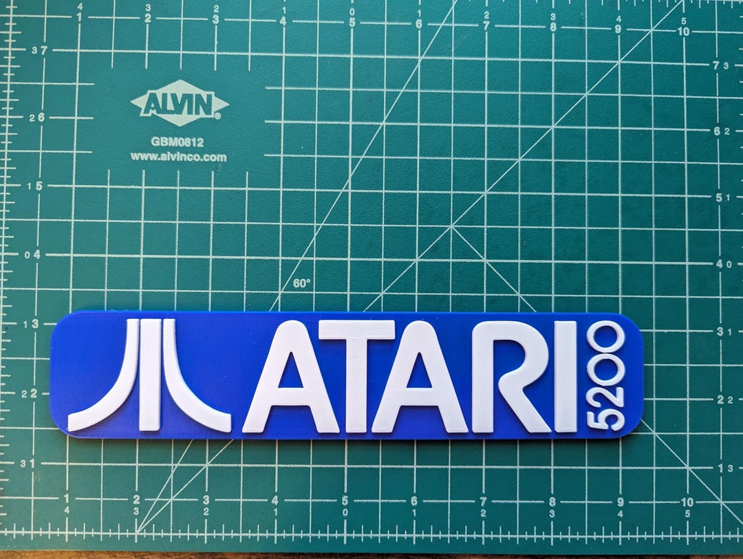 Atari 5200 Video Game Logo Sign 3D Printed Videogame Shelf Display ...