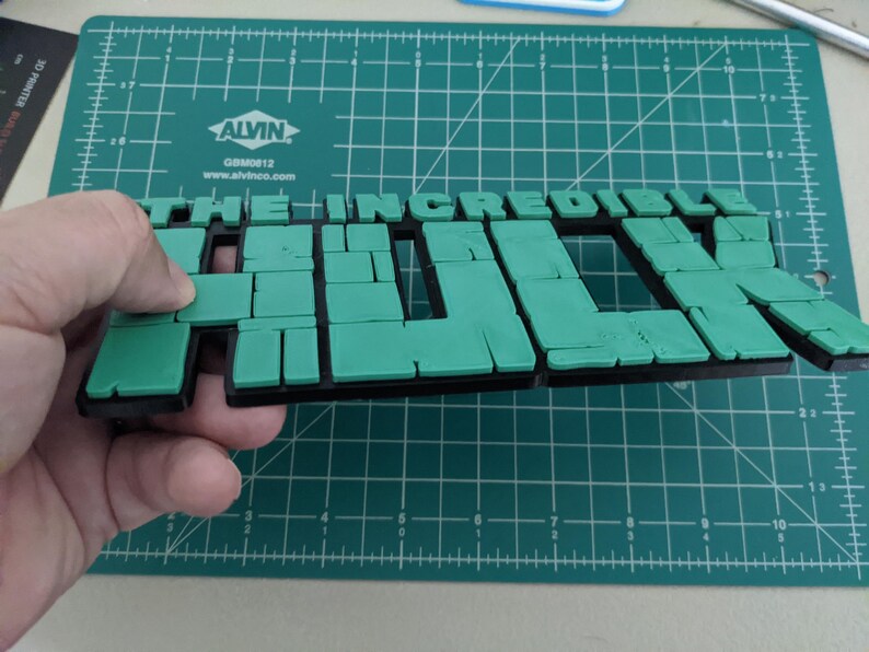 The Incredible Hulk Logo 3D Printed Color Wall Mount Display Shelf ...