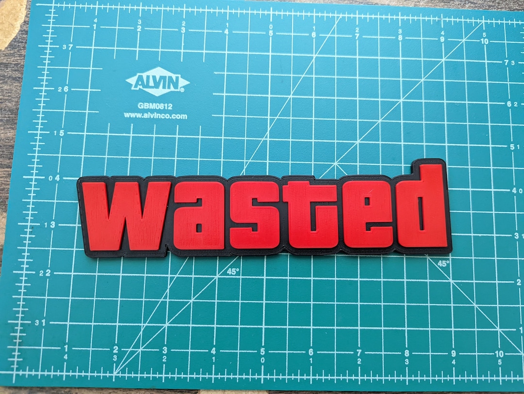 GTA Grand Theft Auto 3D Printed Art Wasted Sign Display Wall Shelf Logo ...