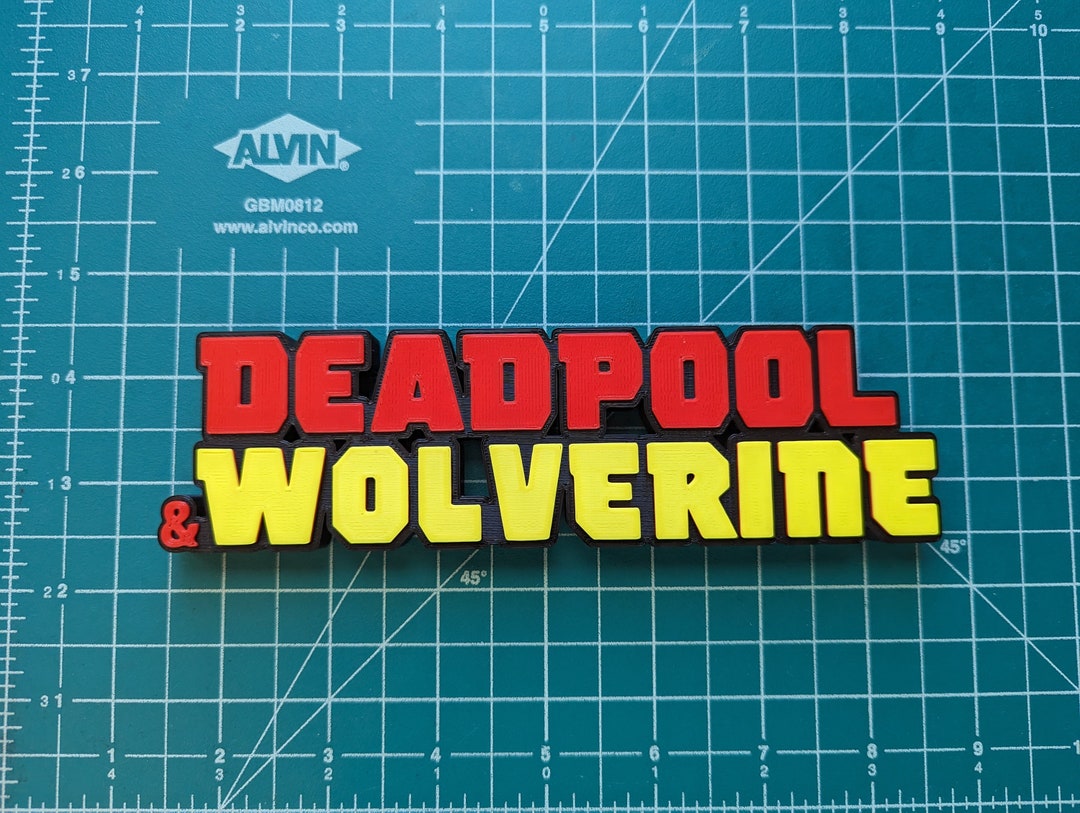 Deadpool 3 and Wolverine 3D Printed Sign Logo Display Wall Shelf Marvel ...