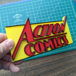 Action Comics Logo Sign Display 3D Printed Colors - Etsy
