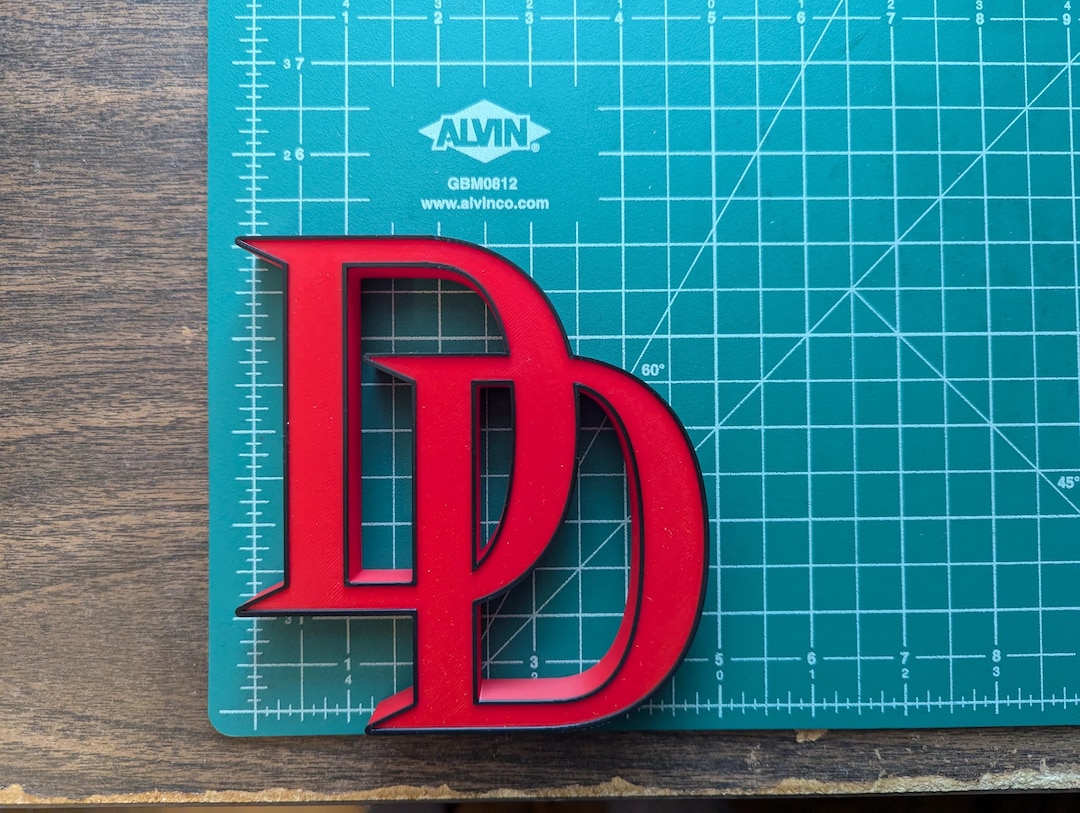 Daredevil Classic DD Logo Chest Symbol 3D Printed Shelf Wall Display ...