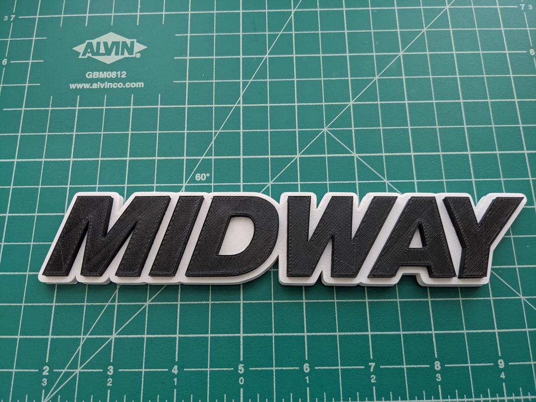 MIDWAY Logo 3D Printed Wall Display Sign 2 Color Many Colors Available ...