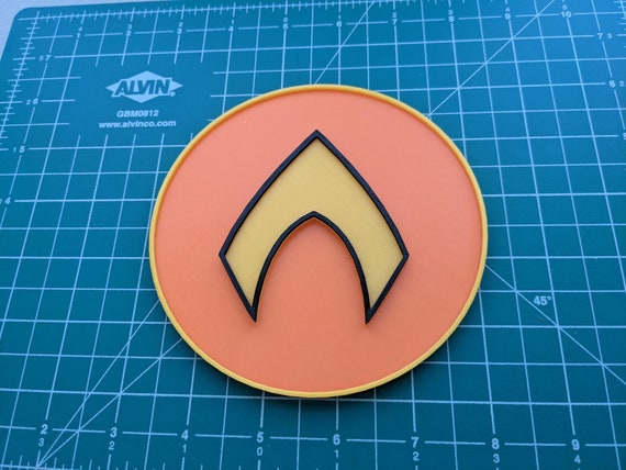 Aquaman Symbol Emblem Logo 3D Printed DC Color Wall Mount - Etsy