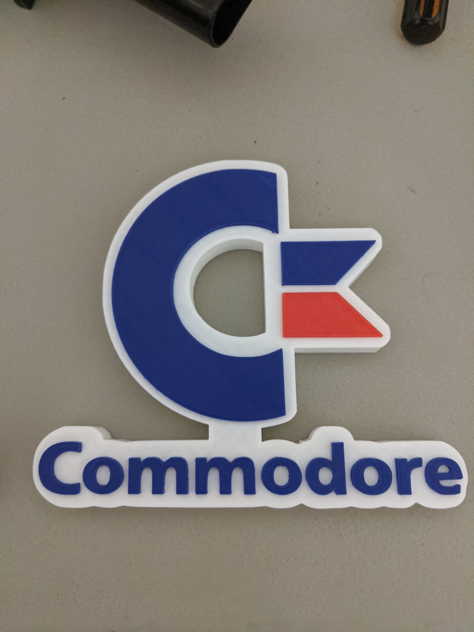 Commodore logo shelf display 3D printed multi-color free | Etsy