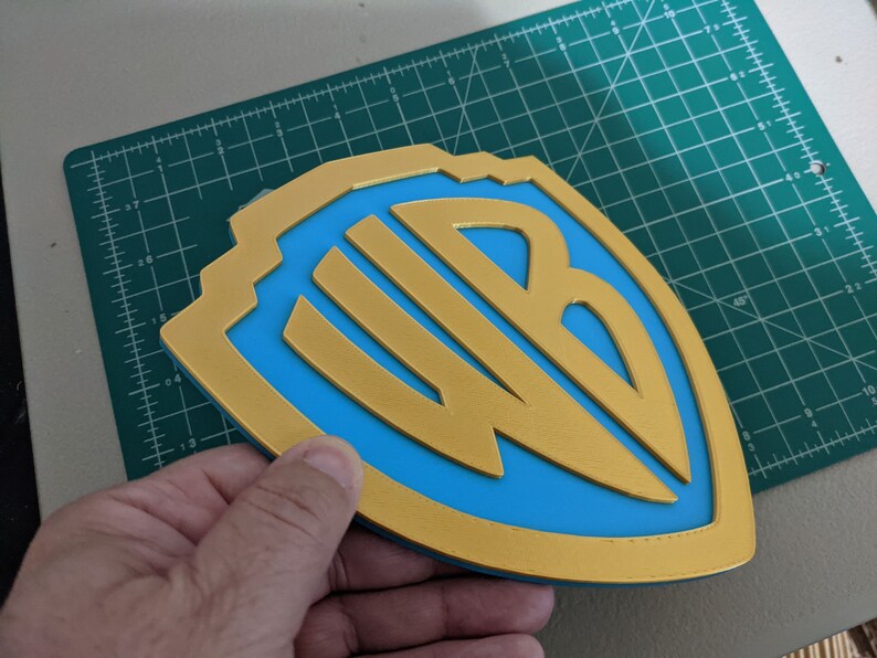 Warner Brothers WB Bros 3D Printed Logo Shield Wall Display - Etsy