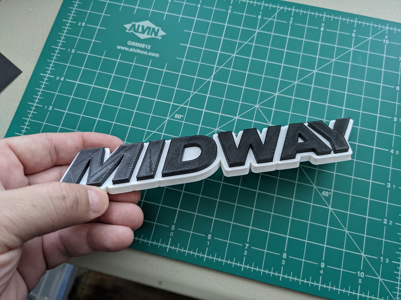 MIDWAY Logo 3D Printed Wall Display Sign 2 Color Many Colors Available ...