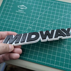 MIDWAY Logo 3D Printed Wall Display Sign 2 Color Many Colors Available ...