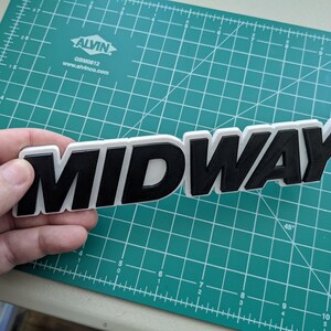 MIDWAY Logo 3D Printed Wall Display Sign 2 Color Many Colors Available ...