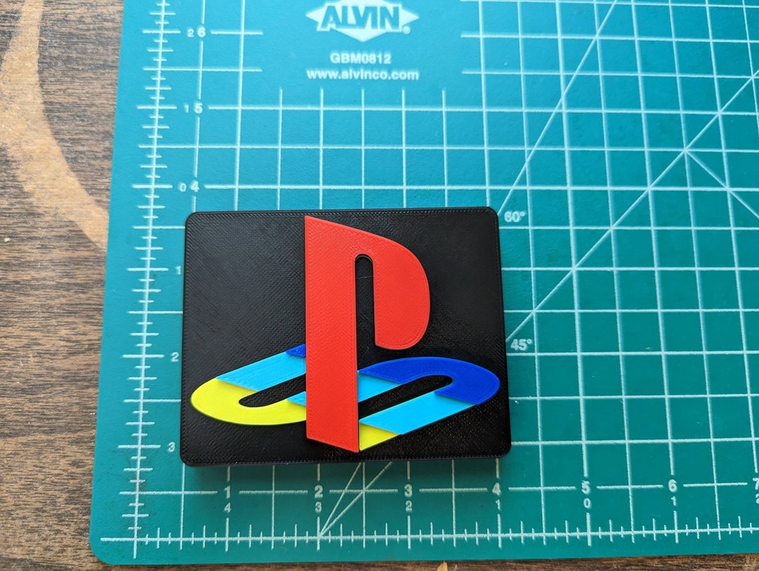 PS1 PlayStation logo 3D printed shelf wall desk display color - Etsy ...