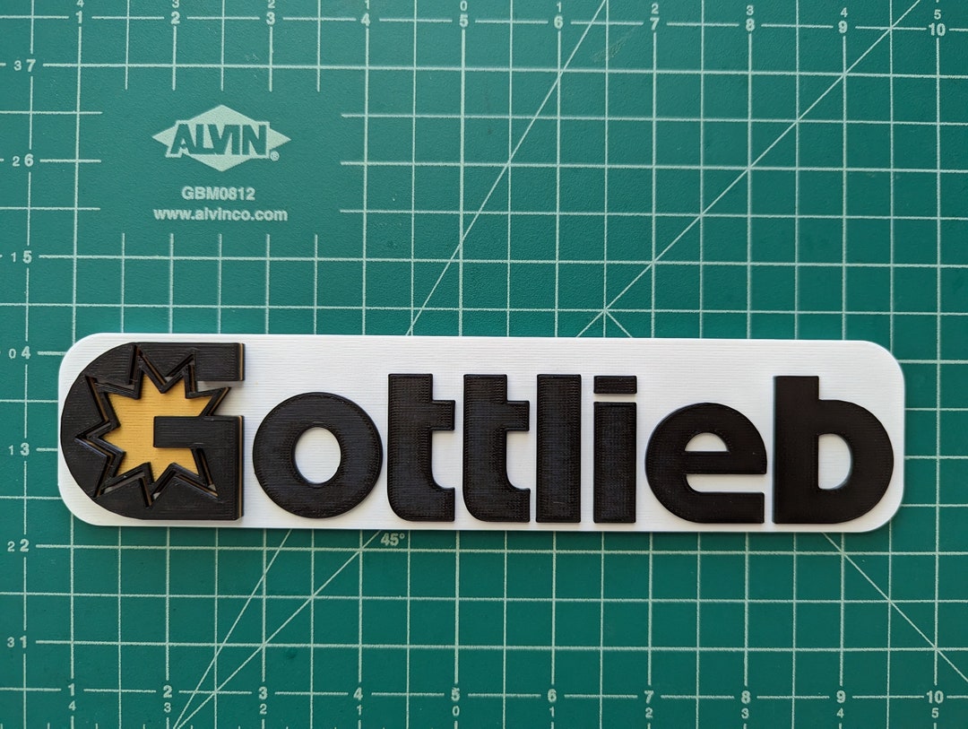 Gottlieb Pinball Logo Emblem Symbol 3D Printed Color Game Company Sign ...