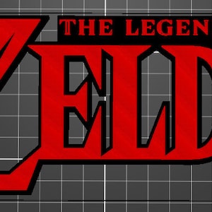 Legend of Zelda 3D Printed Title Logo Sign Display Wall Stand Shelf NES ...