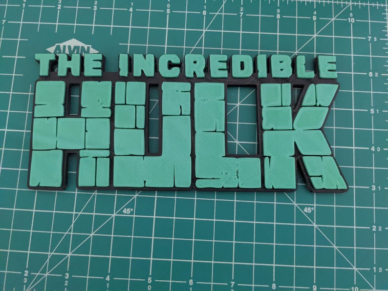 The Incredible Hulk Logo 3D Printed Color Wall Mount Display Shelf ...