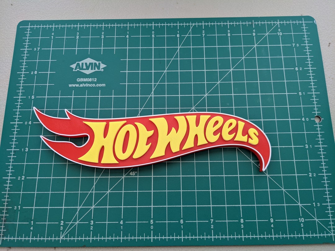 Hot Wheels Modern 3D Printed Logo Sign Fan Art Display 3-color Shelf ...