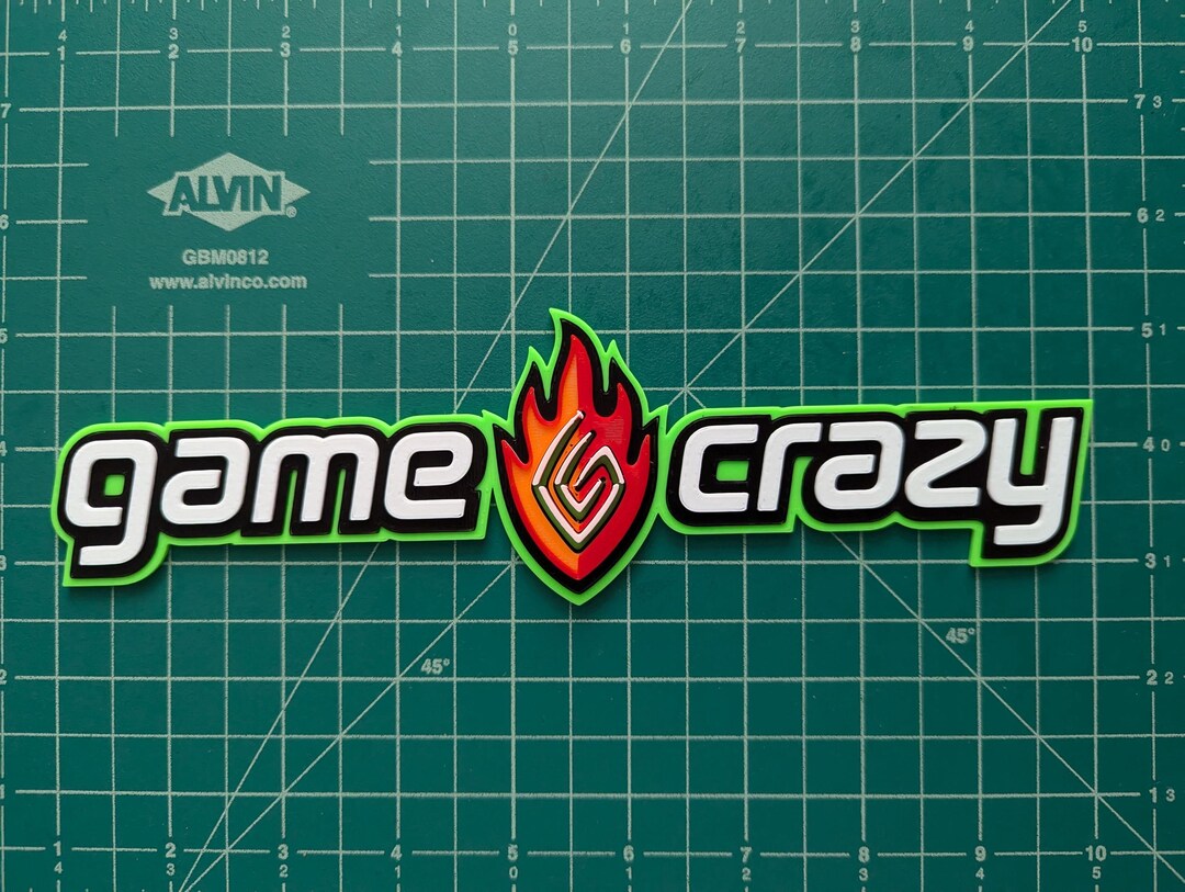 Gamecrazy Logo Sign 3D Printed Display Shelf Wall Art Game Crazy ...