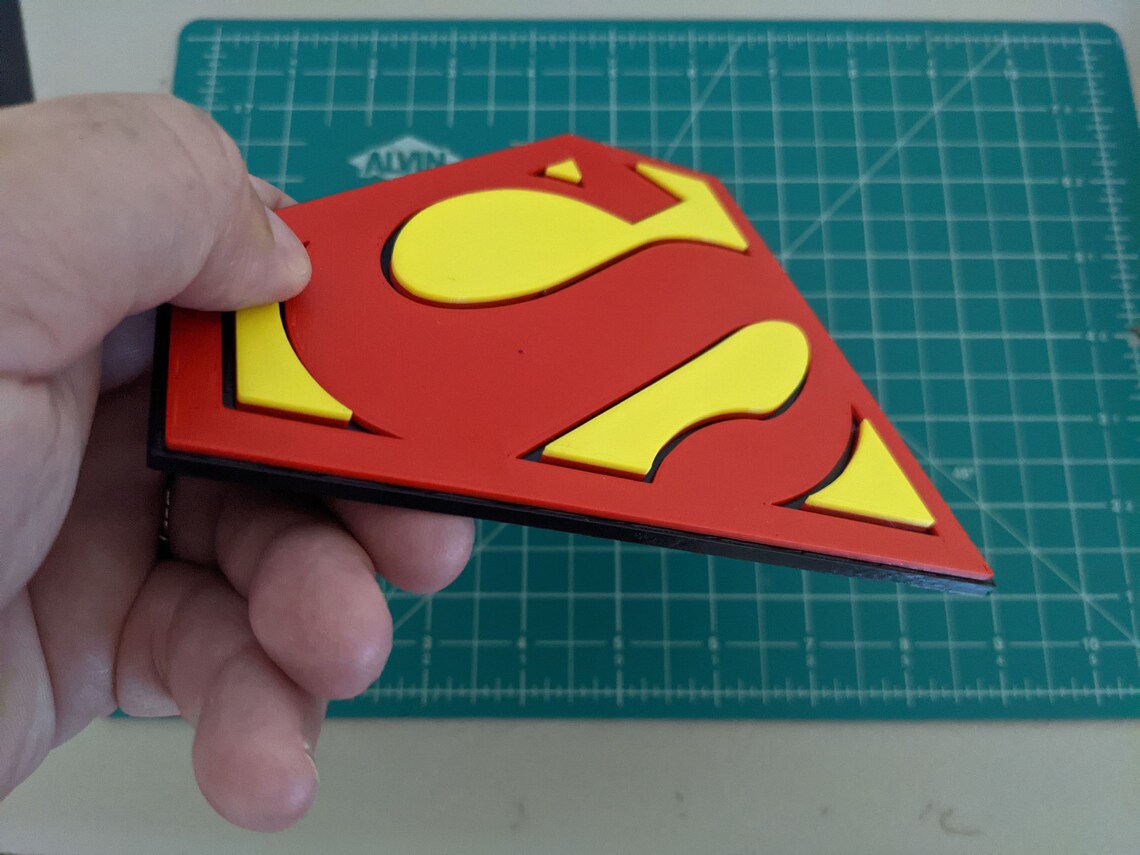 Superman chest emblem logo DC 3D printed color wall mount | Etsy