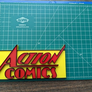 Action Comics Logo Sign Display 3D Printed Colors - Etsy