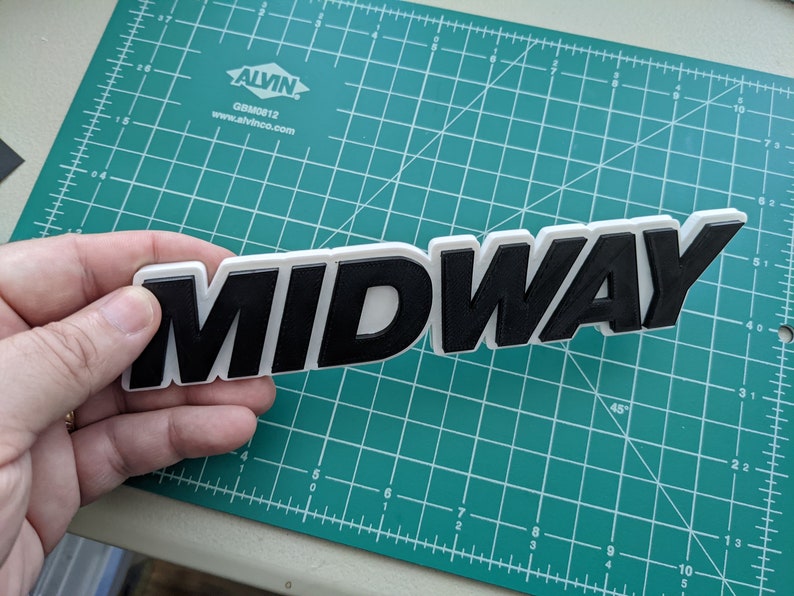 MIDWAY Logo 3D Printed Wall Display Sign 2 Color Many Colors - Etsy