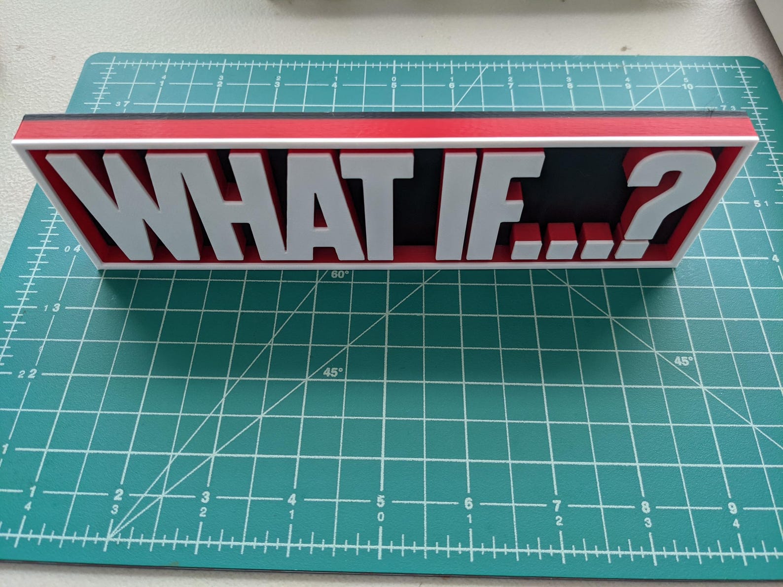 Marvel What If Logo Sign 3D Printed Display Logo Stand Shelf Art Wall ...