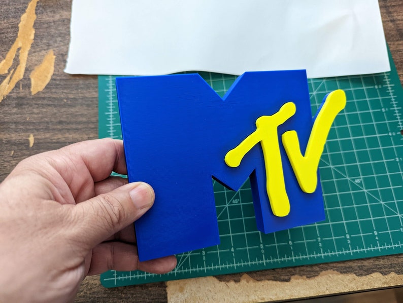 MTV Logo Display Shelf Stand 3D Printed Many Colors USA Free - Etsy