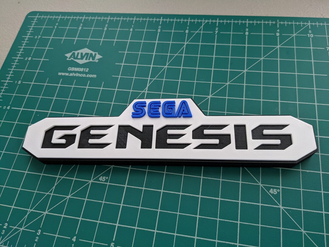 SEGA Genesis Logo Sign Fan Art 3D Print Display 3-color Shelf Desk Wall ...