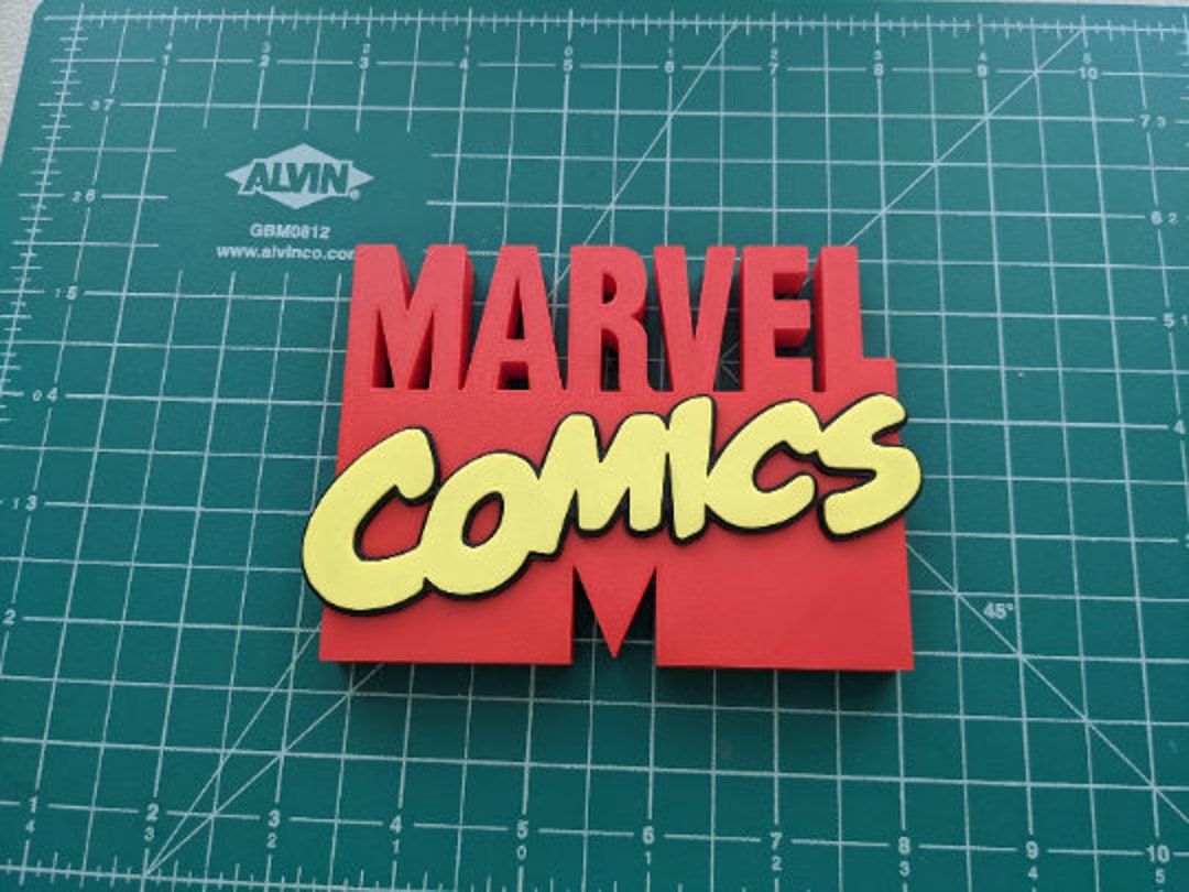 Marvel Comics Logo Sign Display Shelf Wall 3D Printed Art - Etsy