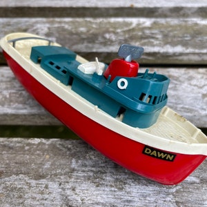 A Rare Elegant Boxed Tri-ang Scalex 8 Inch Dawn Tugboat, Clockwork Boat ...