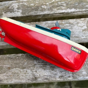 A Rare Elegant Boxed Tri-ang Scalex 8 Inch Dawn Tugboat, Clockwork Boat ...