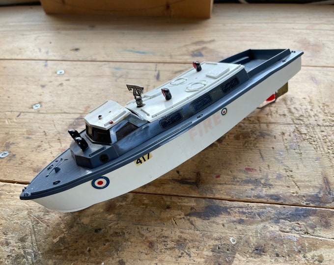 Super Tri-ang 11 Inch Long Range RAF Rescue Tender , Clockwork Boat a ...
