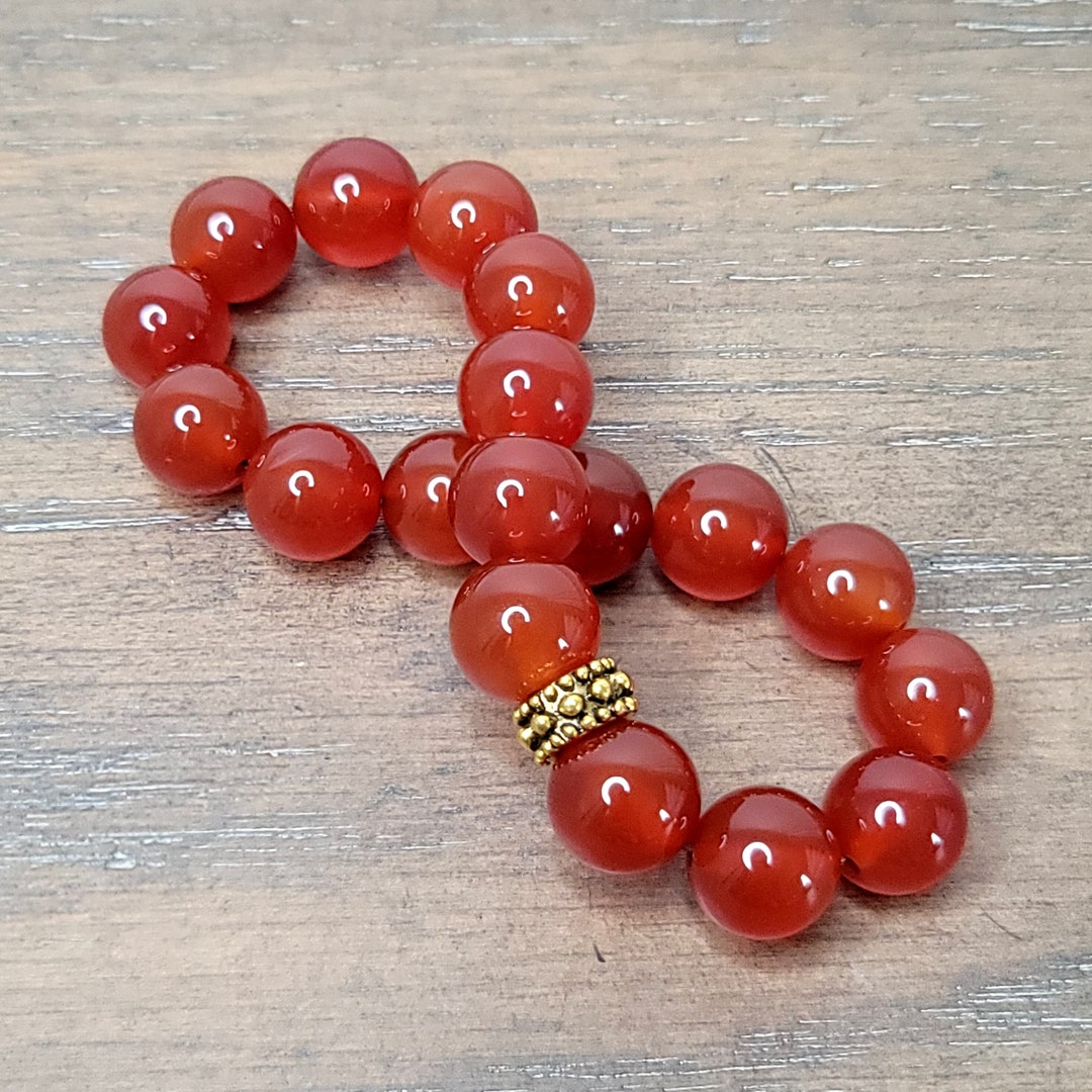 Genuine Red Carnelian Bracelet for Man / Woman 10mm Grade - Etsy