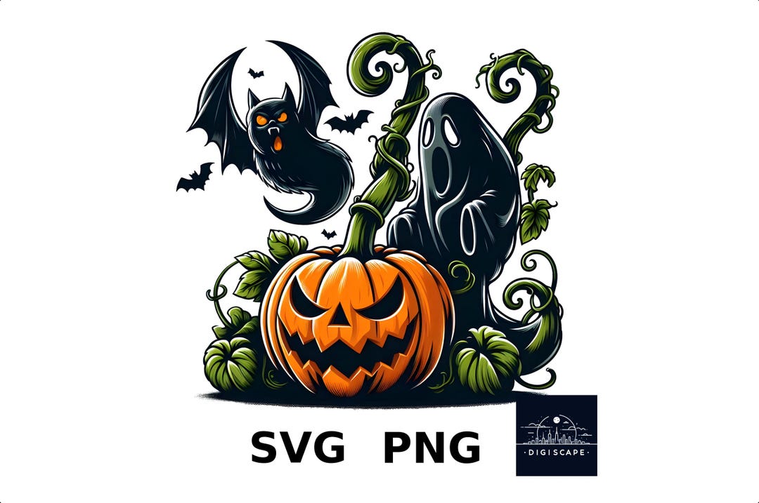 Spooky Monster PNG, Scary Halloween Monster Clipart, Pumpkin and Ghost ...