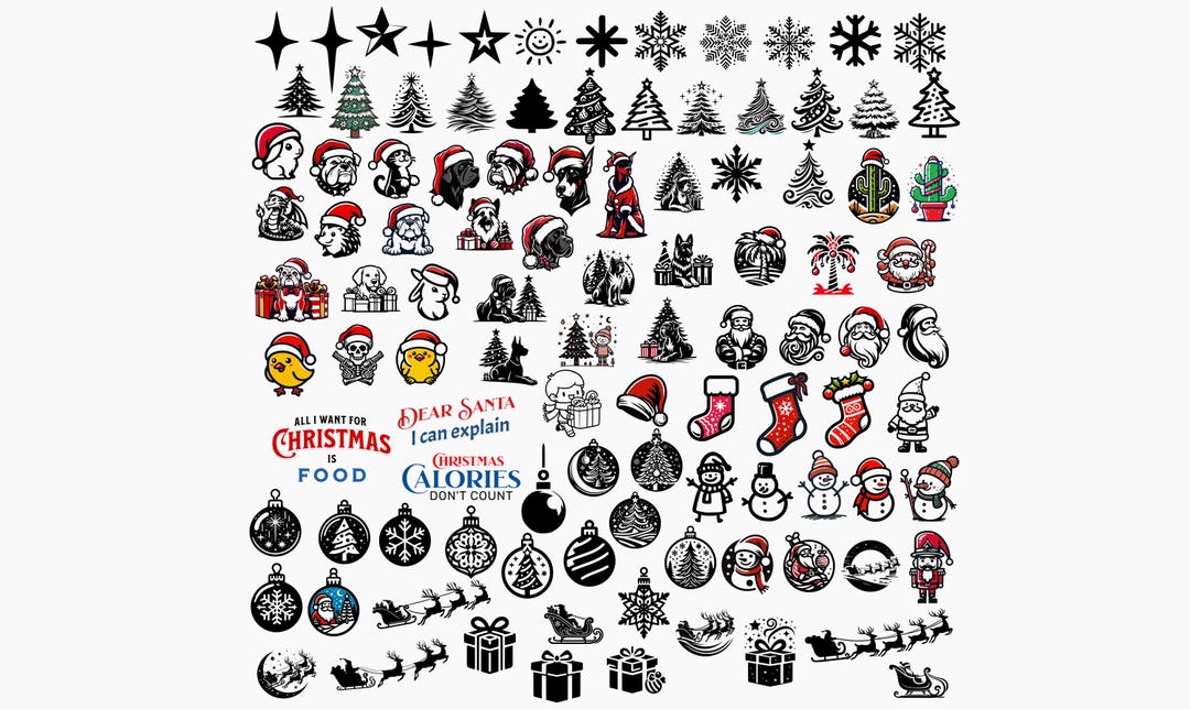 Christmas SVG PNG Bundle, 103 SVG Files for Cricut and Silhouette ...