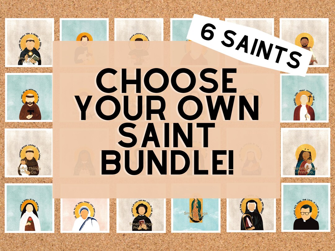 Choose Your Own Catholic Saint Bundle! 6 Saint Illustrations, 6x6 Art ...