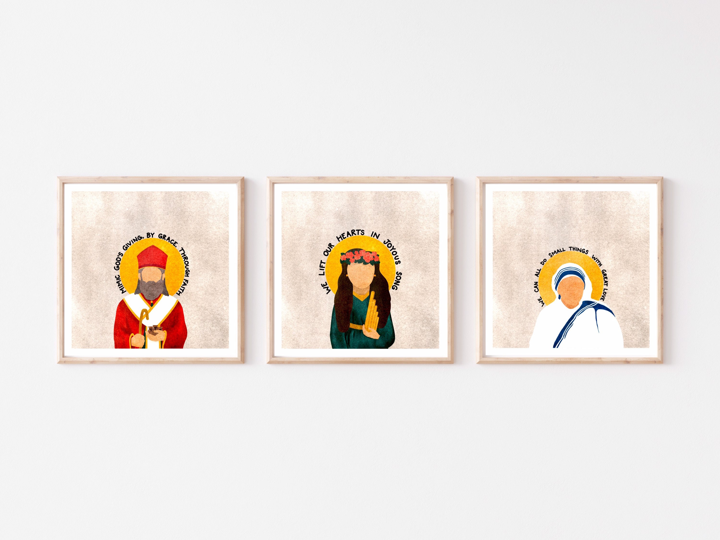 St. Cecilia Art Print 6x6 In. Wall Art Patron Saint of Music - Etsy